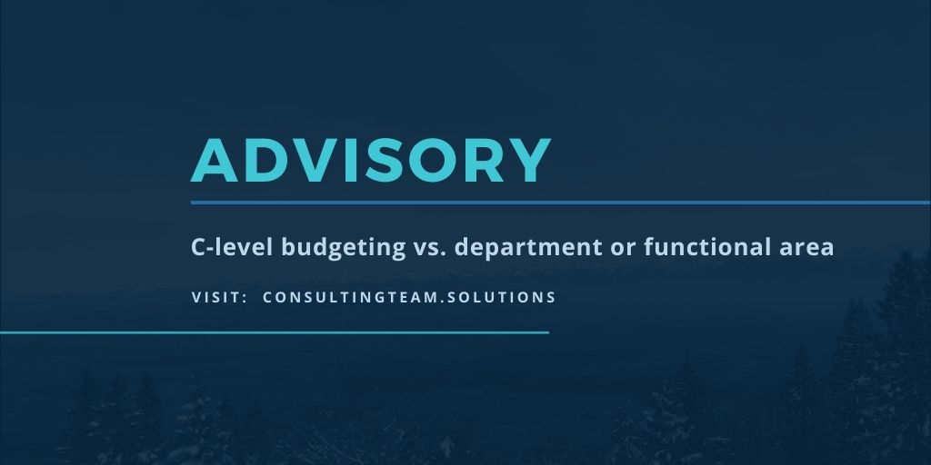 C-level budgeting vs department or functional area | CTS-EMEA